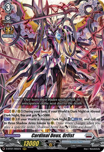 Executor That Rules The Dark Night Deck Recipe Cardfight Vanguard 